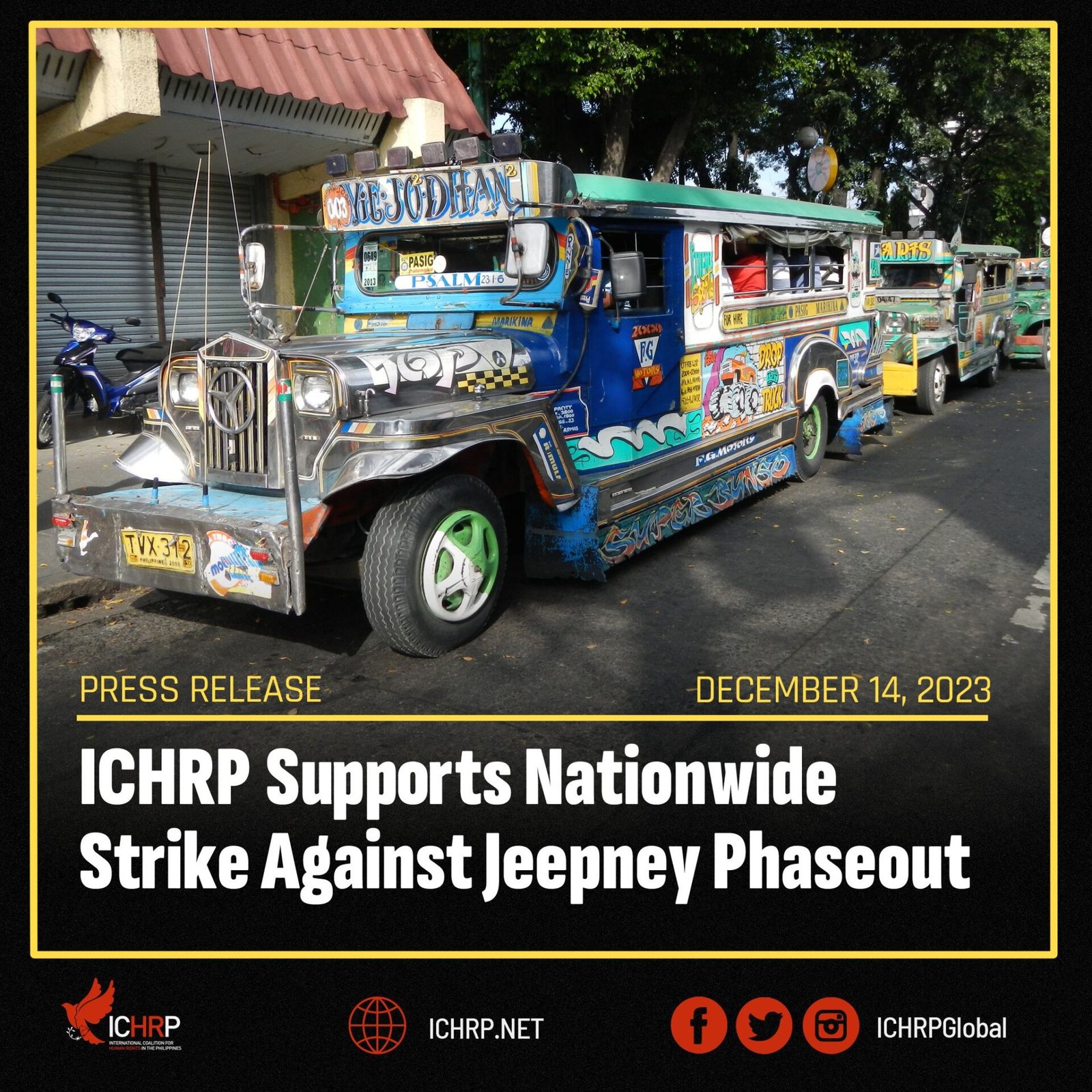 ICHRP Supports Nationwide Strike Against Jeepney Phaseout ...